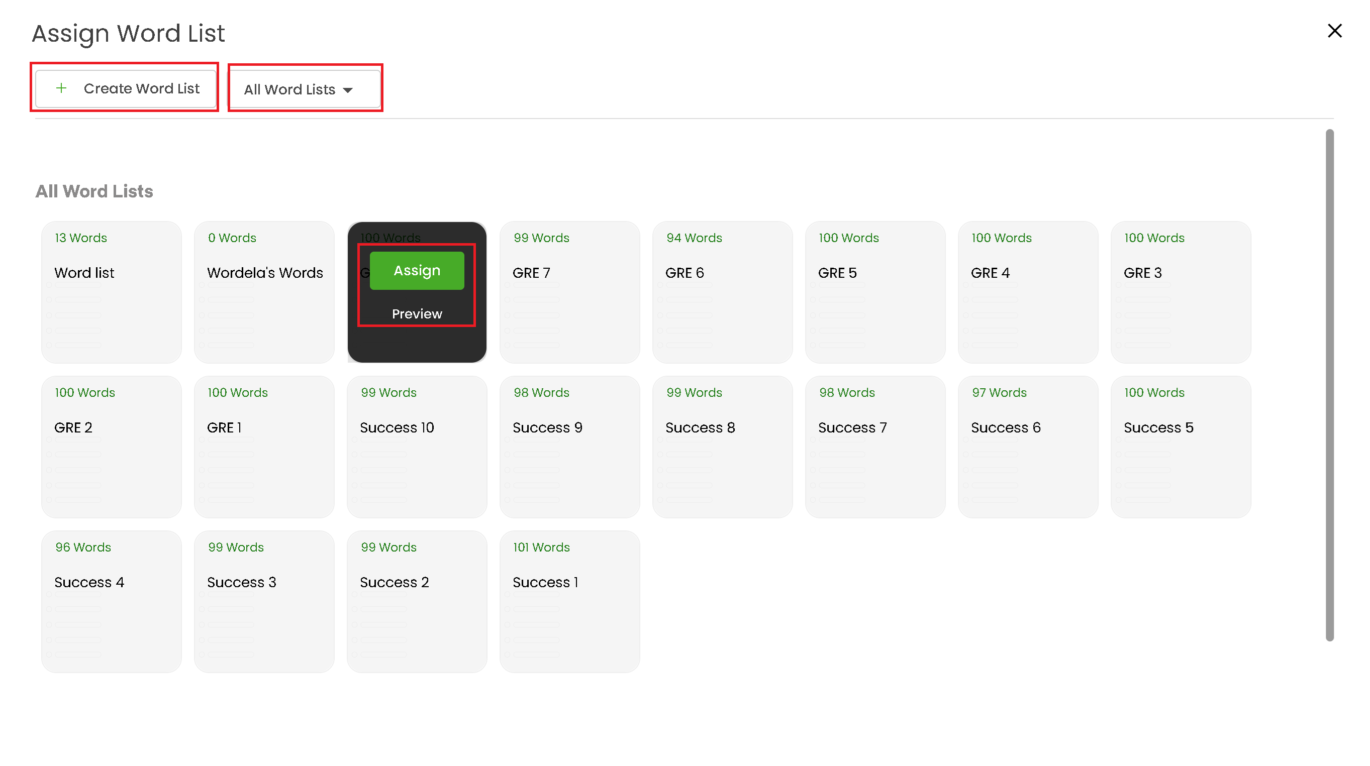 How can I add or remove a word list?