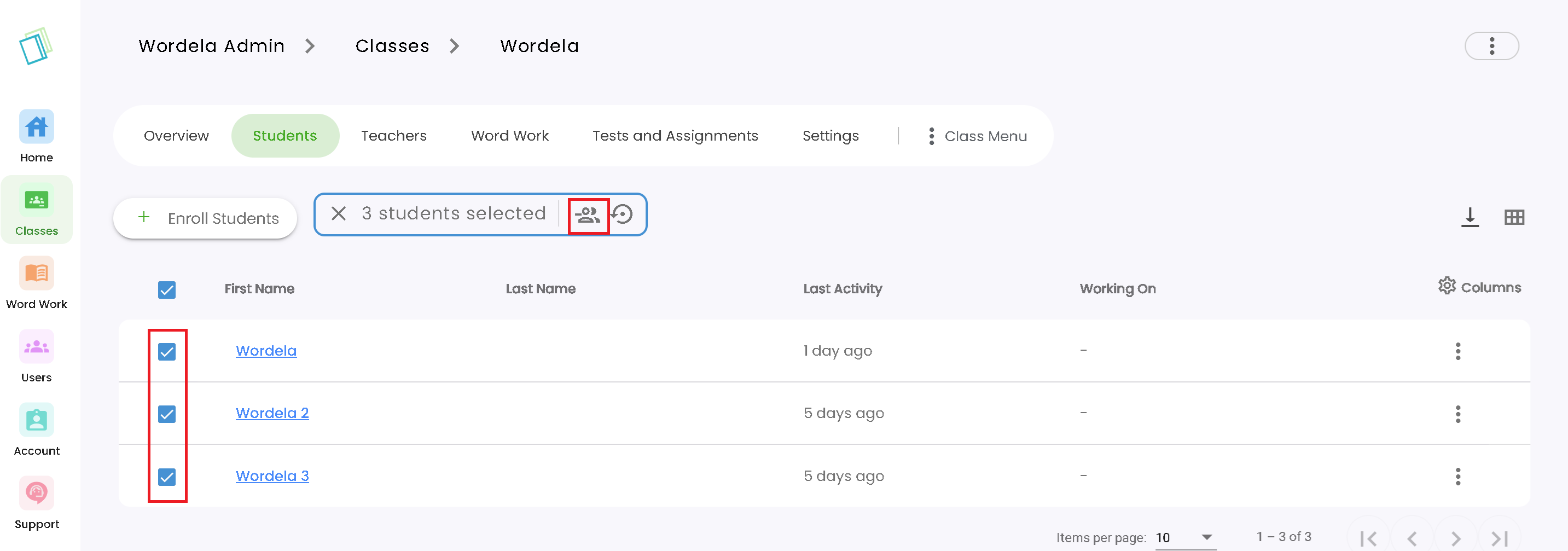 How can I remove a student or a teacher from the class?