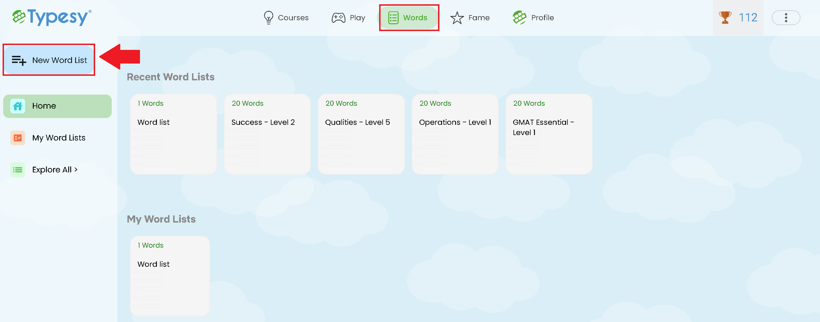How do I create my own Word List?